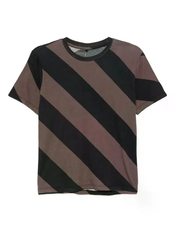 Cynthia Rowley Diagonal-stripe Cotton T-shirt - Black