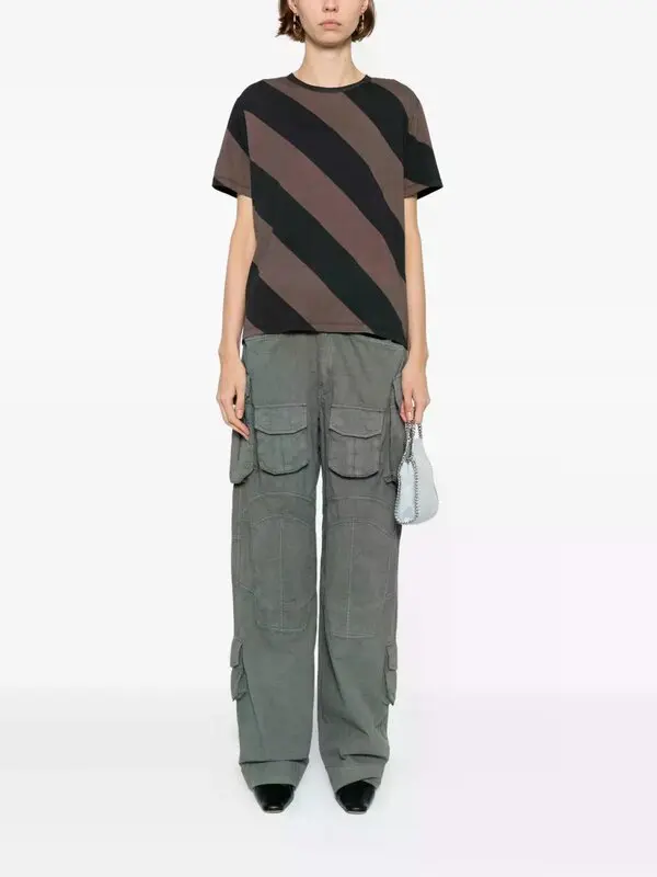 Cynthia Rowley Diagonal-stripe Cotton T-shirt - Black