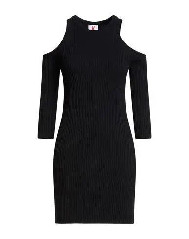 KONTATTO Ribbed-knit Mini Dress - Black