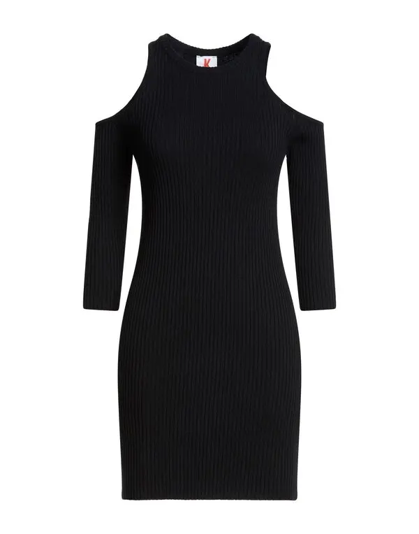 KONTATTO Ribbed-knit Mini Dress - Black