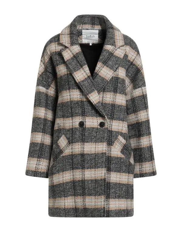 Ba&sh Tartan Flannel Double-breasted Coat