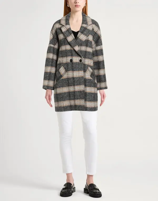 Ba&sh Tartan Flannel Double-breasted Coat
