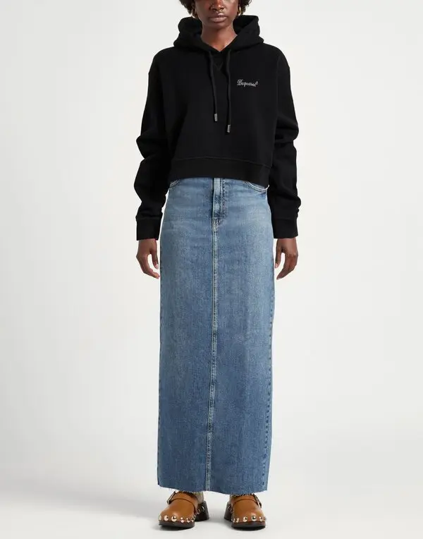 Dsquared2 Cropped Cotton Hoodie With Crystal Embellishments - Black