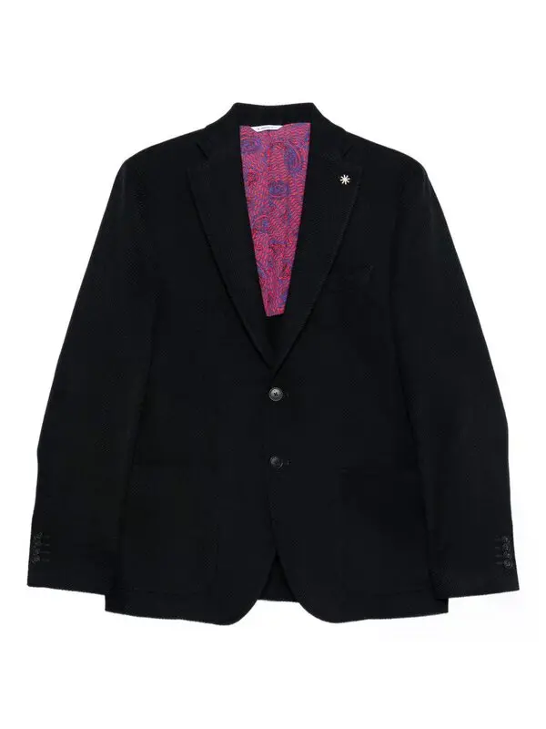 MANUEL RITZ Herringbone-weave Single-breasted Blazer