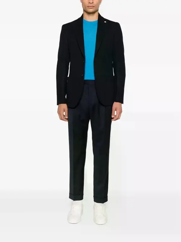 MANUEL RITZ Herringbone-weave Single-breasted Blazer
