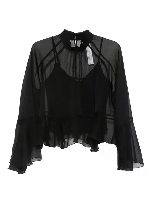 TWINSET Ruffled High-neck Top