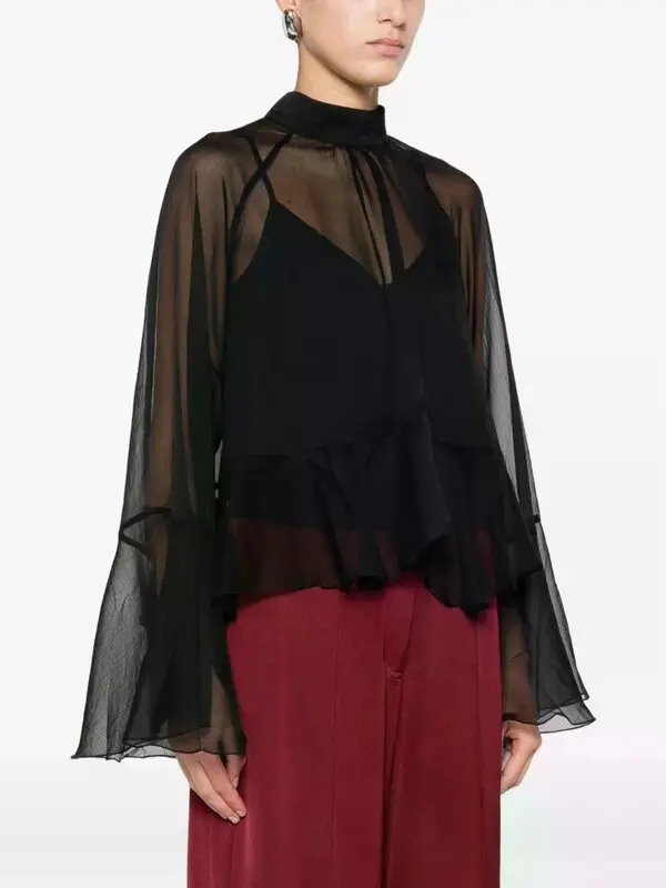 TWINSET Ruffled High-neck Top