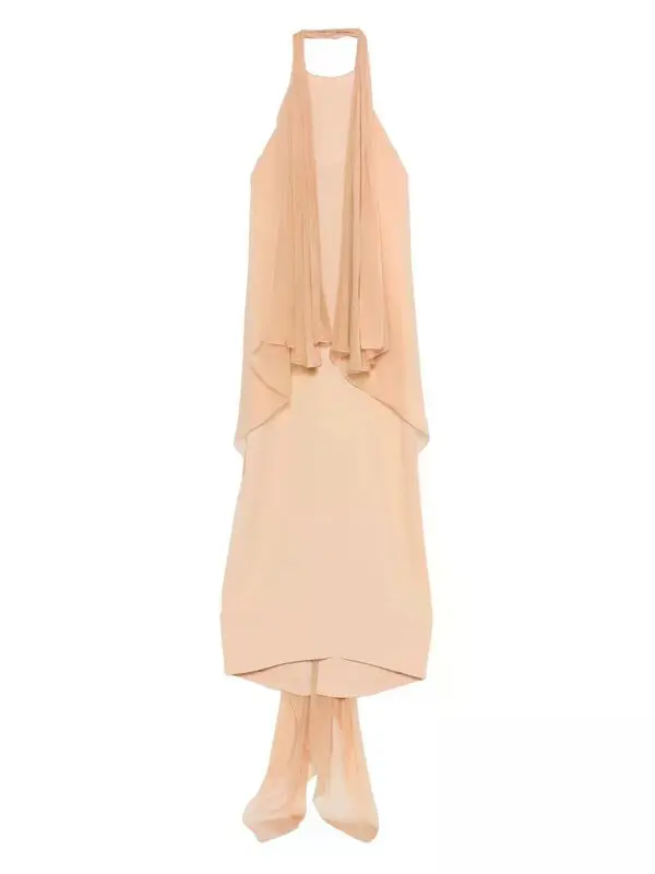 Alberta Ferretti Halterneck Overlay Dress