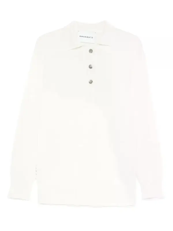 AMARANTO Half-buttoned Sweater - Neutrals