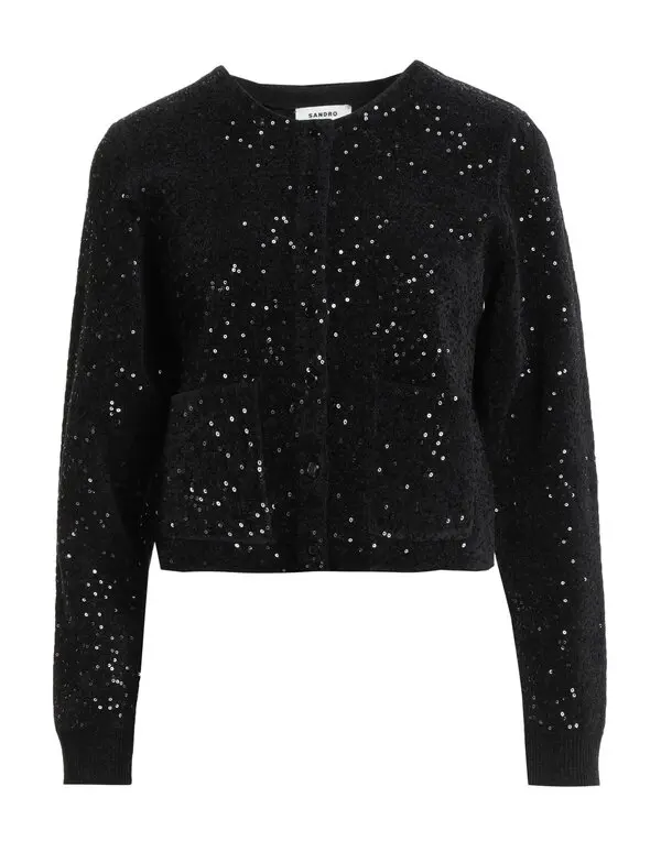 Sandro Sequined Chenille Cardigan