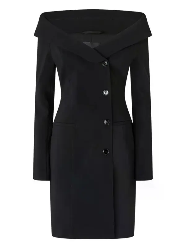 Pinko Off-shoulder Buttoned Midi Dress