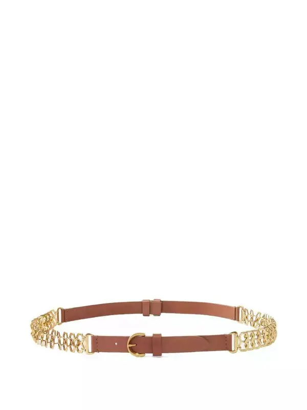 Pinko Leather Chain-link Belt - Neutrals