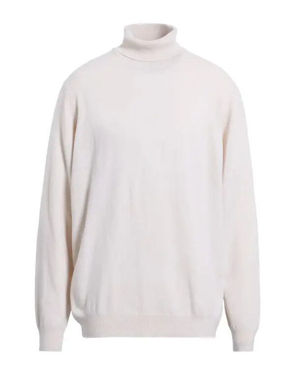 GRAN SASSO Turtleneck Virgin Wool Viscose Knit - Cream