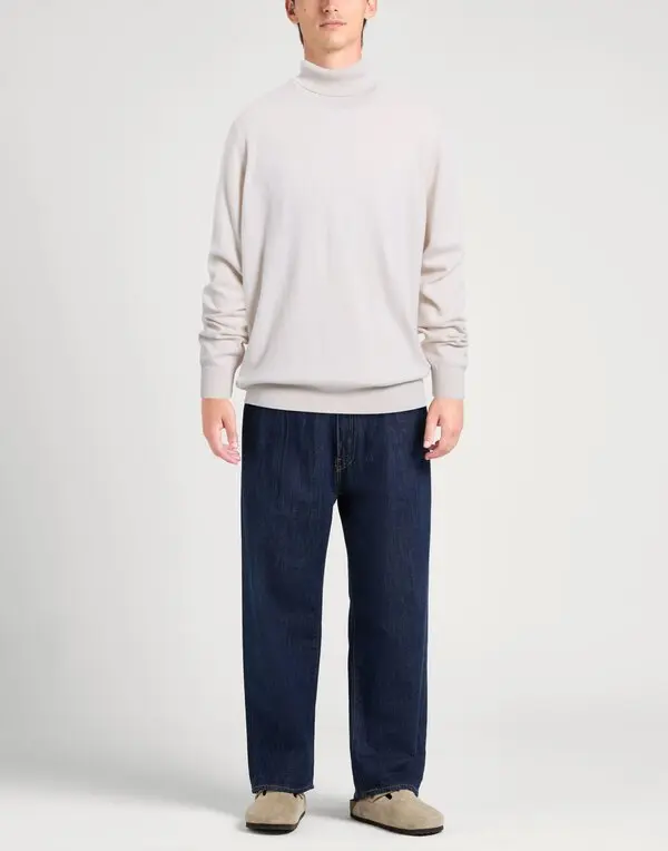 GRAN SASSO Turtleneck Virgin Wool Viscose Knit - Cream