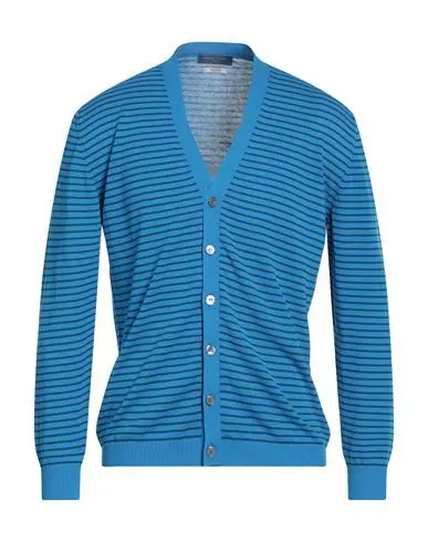 DANIELE FIESOLI Cotton Striped Knit Cardigan - Azure