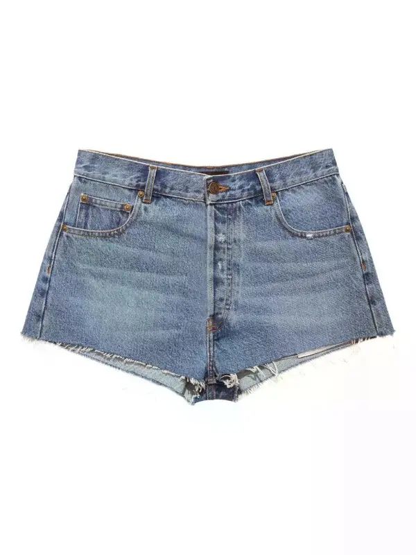 MAINLESS Frayed Denim Shorts
