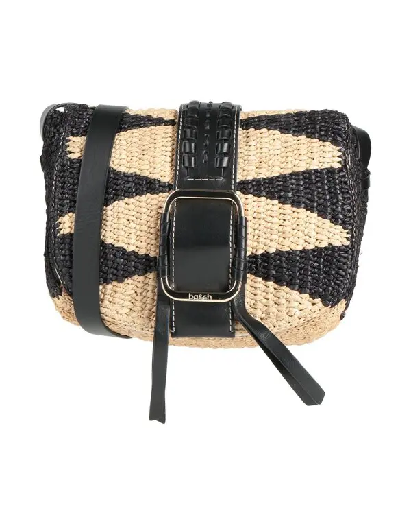 Ba&sh Saddle Bag In Raffia And Calfskin
