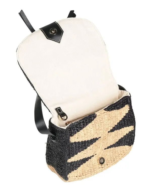 Ba&sh Saddle Bag In Raffia And Calfskin