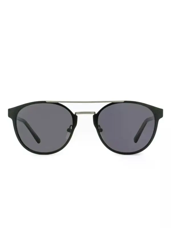 Lacoste Double Bridge Oval Frame Sunglasses - Black