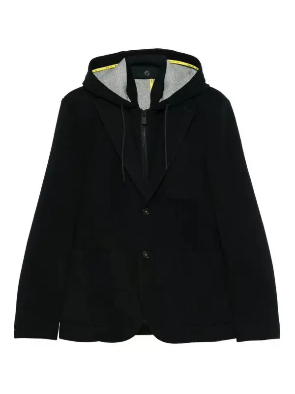 MANUEL RITZ Hooded Pinstripe Blazer