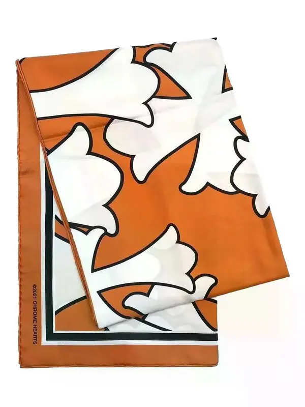 Chrome Hearts Cross-logo Silk Scarf - Orange