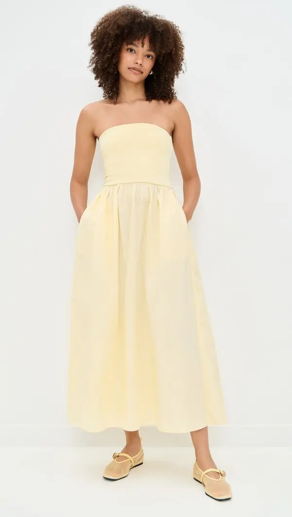 Playa Lucila Strapless Combo Midi Dress