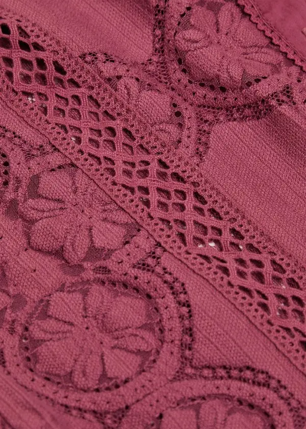 Free People Jae Lace-cutwork Cotton-blend Top