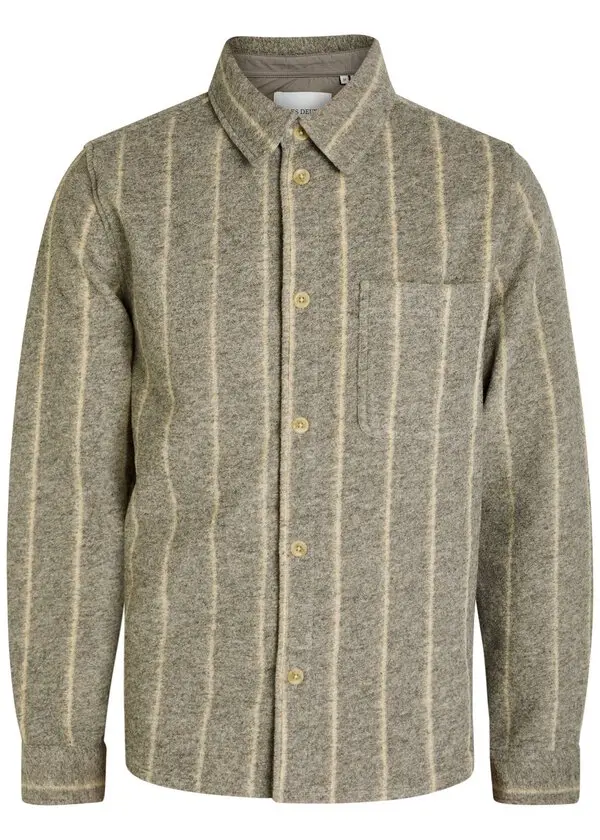 LES DEUX Lennon Striped Bouclé Overshirt