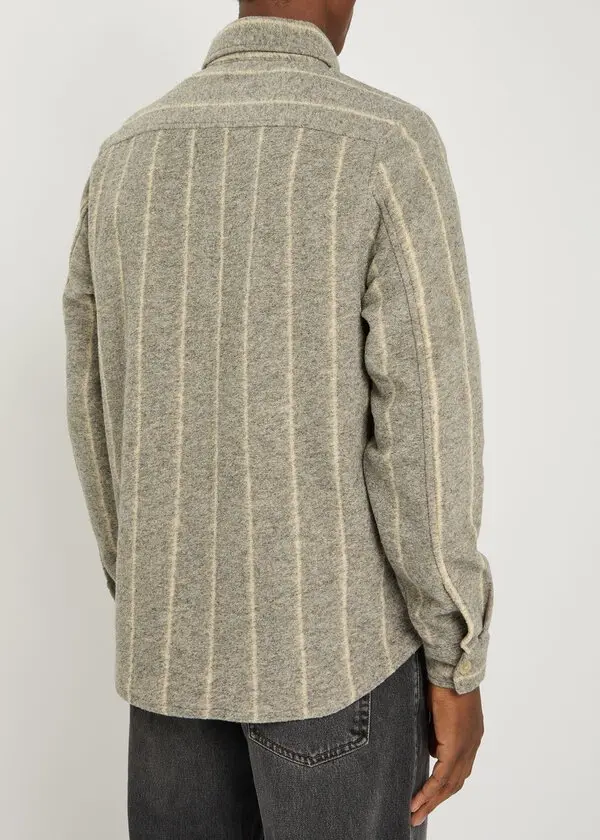 LES DEUX Lennon Striped Bouclé Overshirt