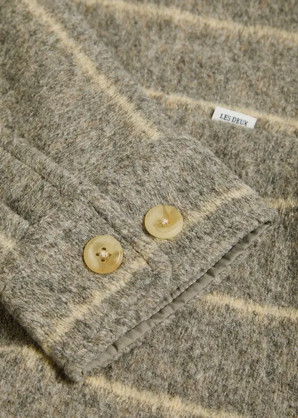 LES DEUX Lennon Striped Bouclé Overshirt