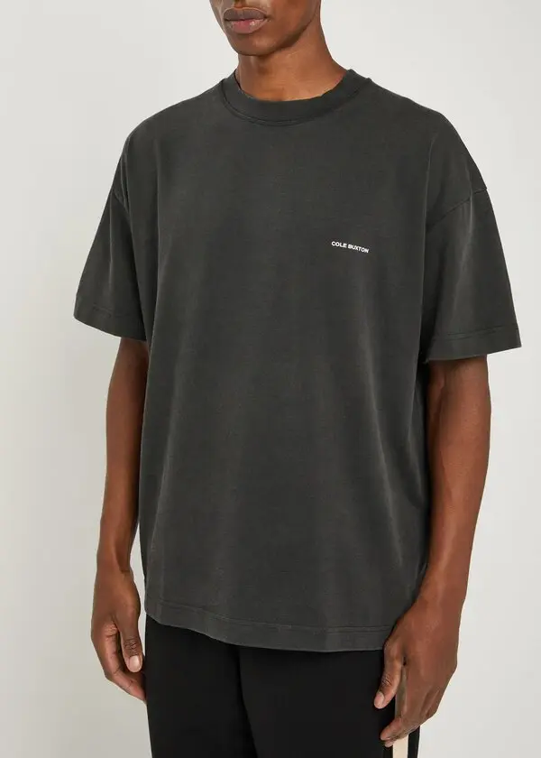 COLE BUXTON Logo-print Cotton T-shirt - Black