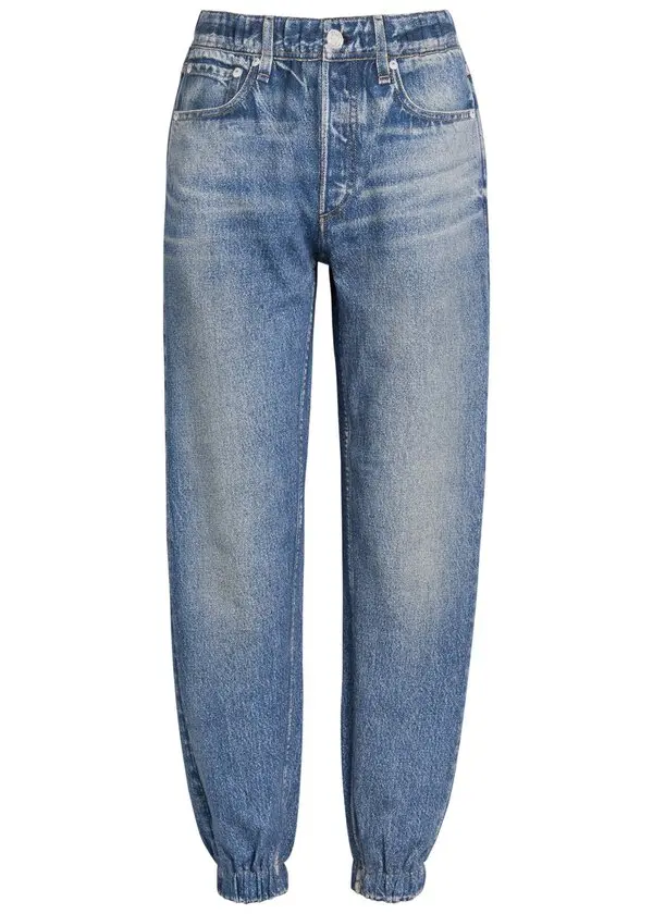 Rag & Bone Miramar Jeans-print Terry Trousers - Blue