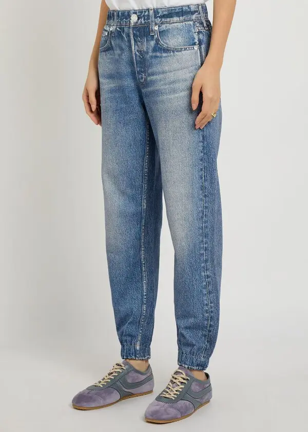 Rag & Bone Miramar Jeans-print Terry Trousers - Blue