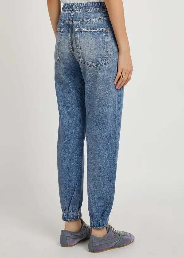 Rag & Bone Miramar Jeans-print Terry Trousers - Blue