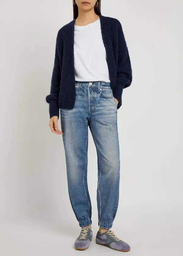 Rag & Bone Miramar Jeans-print Terry Trousers - Blue