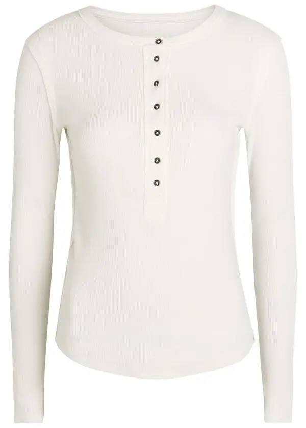 Free People Jamie Henley Ribbed Stretch-cotton Top