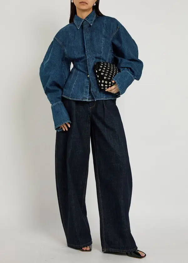 A.W.A.K.E. Mode Puff-sleeve Denim Shirt