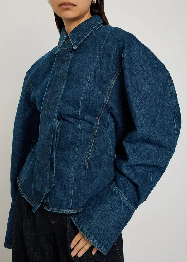 A.W.A.K.E. Mode Puff-sleeve Denim Shirt
