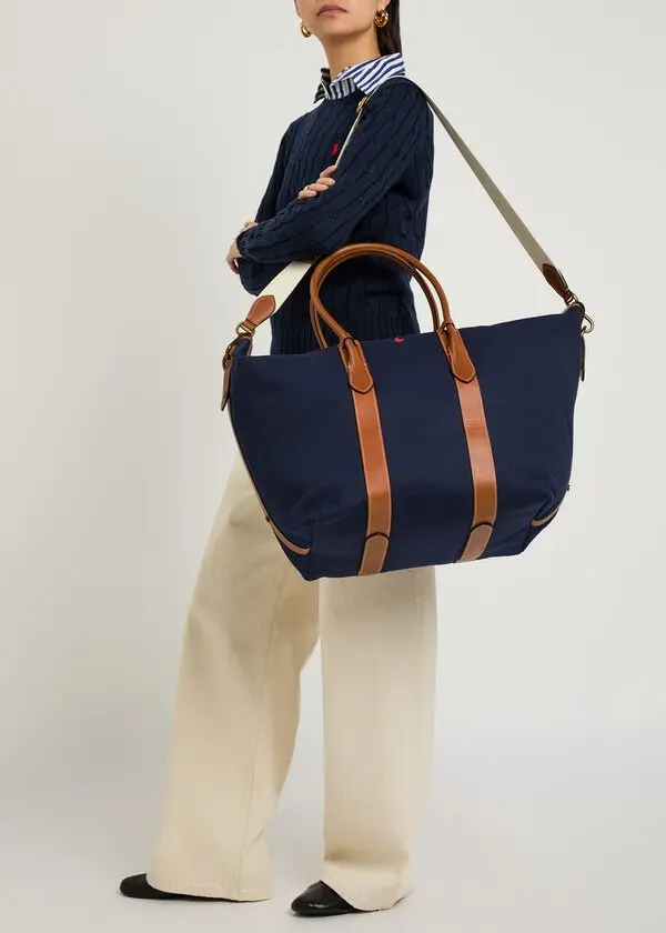Polo Ralph Lauren Logo-embroidered Canvas Tote Bag - Navy