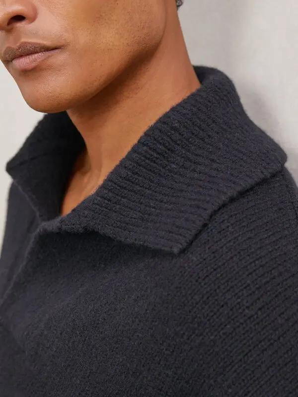 REISS Vatali Wool-blend Open-collar Jumper