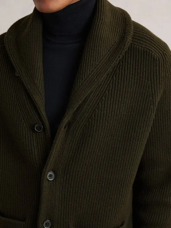 REISS Cannon Shawl-collar Wool Cardigan