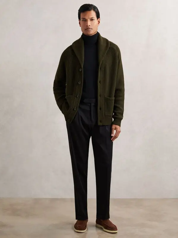 REISS Cannon Shawl-collar Wool Cardigan