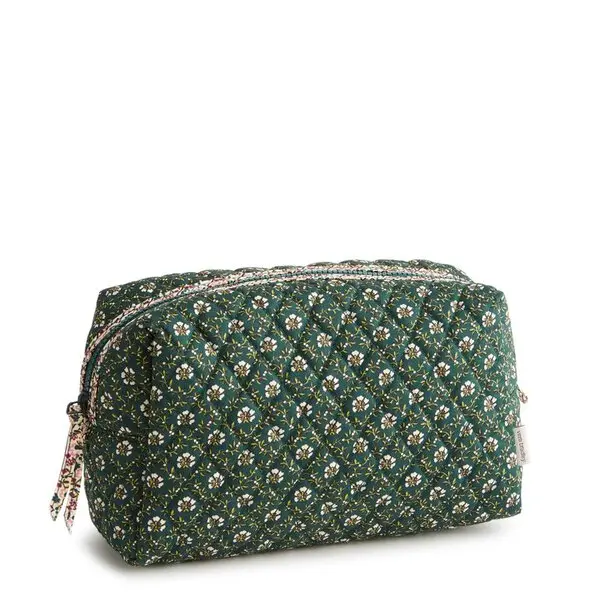 VERA BRADLEY Large Cosmetic In Mistletoe Lattice - Green