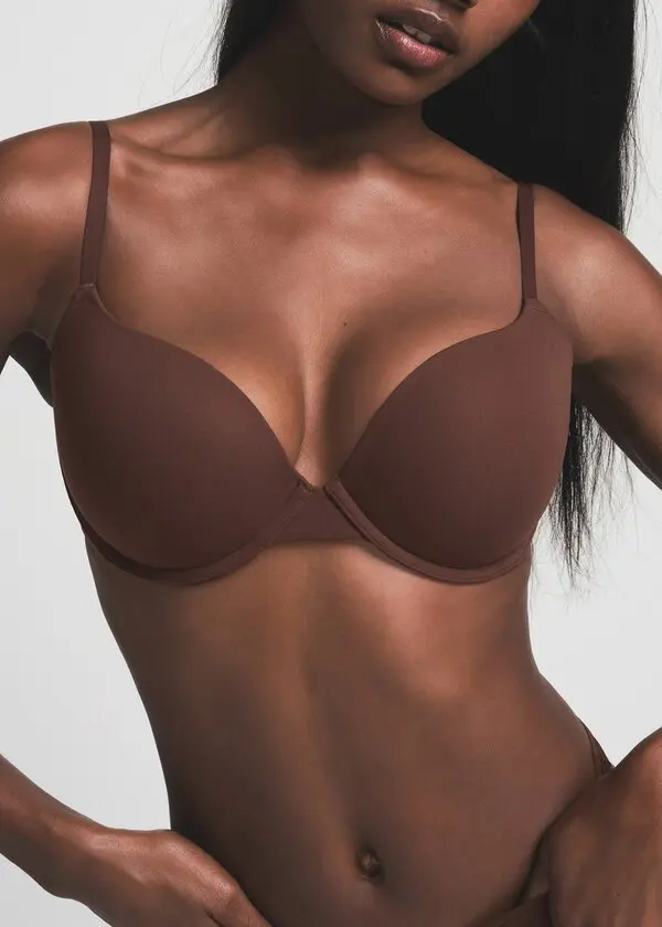 SKIMS Stretch-jersey Push-up Bra - Brown