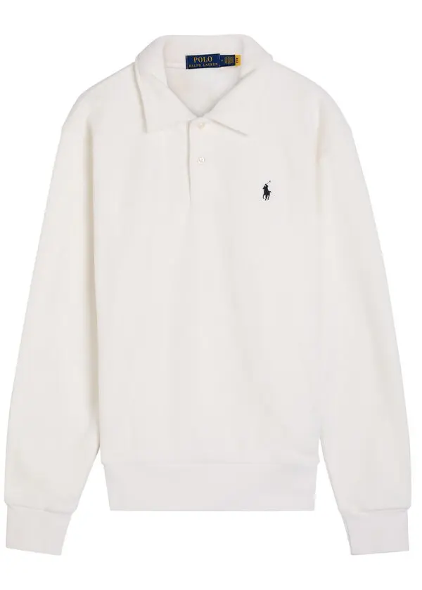 Ralph Lauren Logo-embroidered Fleece Polo Jumper - Ecru