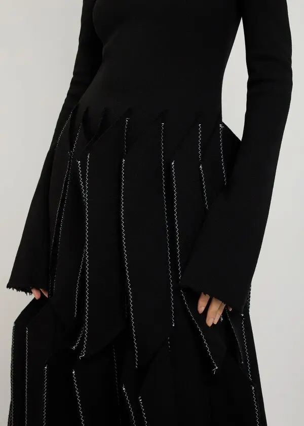 blue dress for baby girl Tailored Shirt Dress With Jacket Collar At Hem Black | Luxury Womenswear main image 1