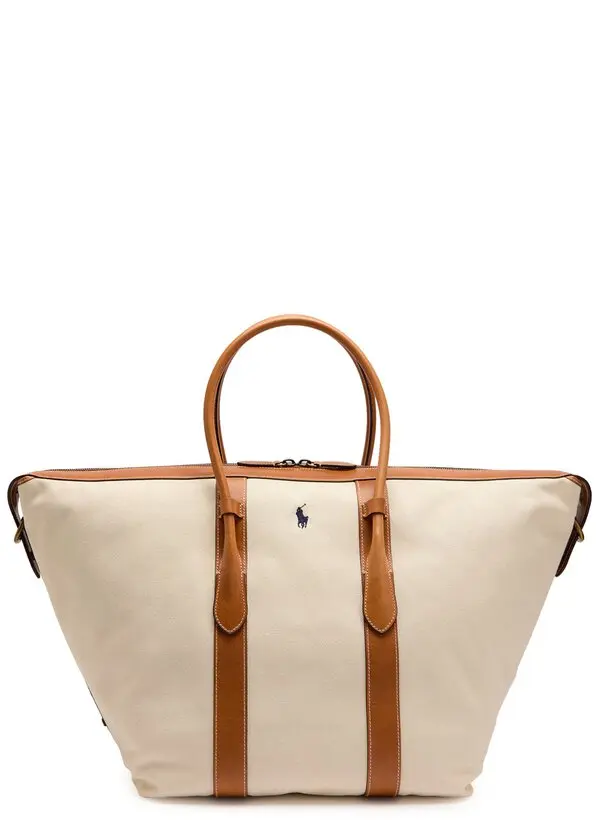 Polo Ralph Lauren Logo-embroidered Canvas Tote Bag - Natural