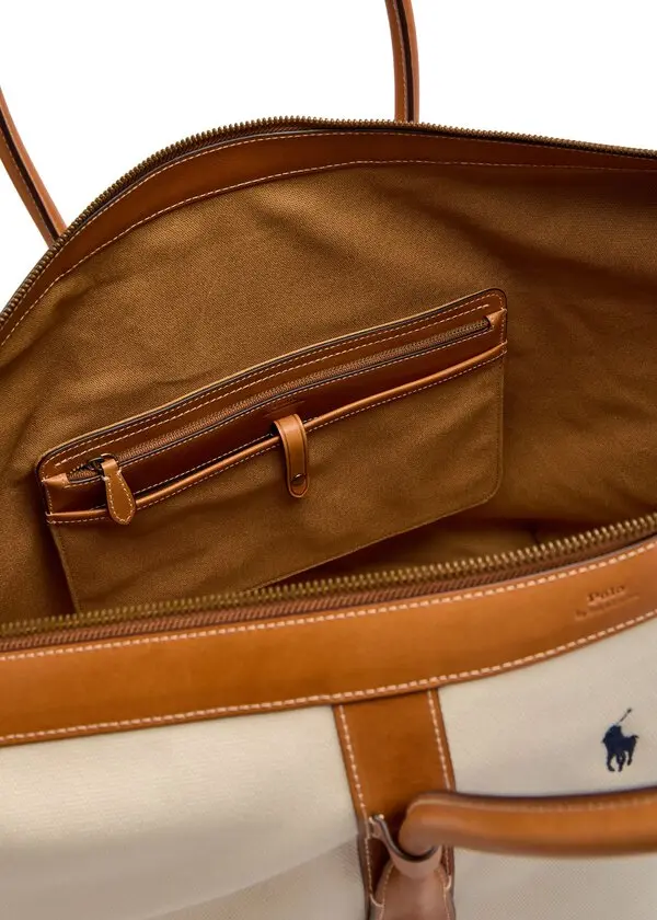 Polo Ralph Lauren Logo-embroidered Canvas Tote Bag - Natural