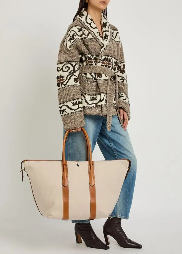 Polo Ralph Lauren Logo-embroidered Canvas Tote Bag - Natural