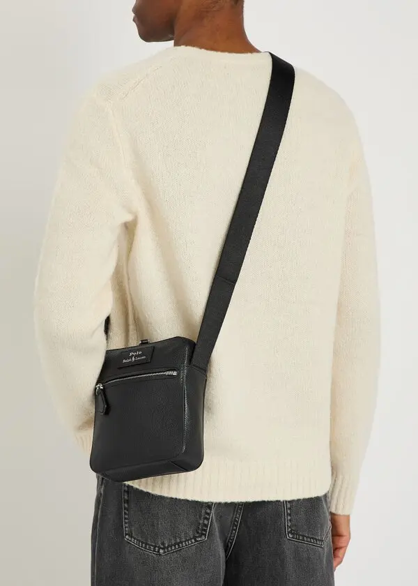Polo Ralph Lauren Logo Pebbled Leather Cross-body Bag